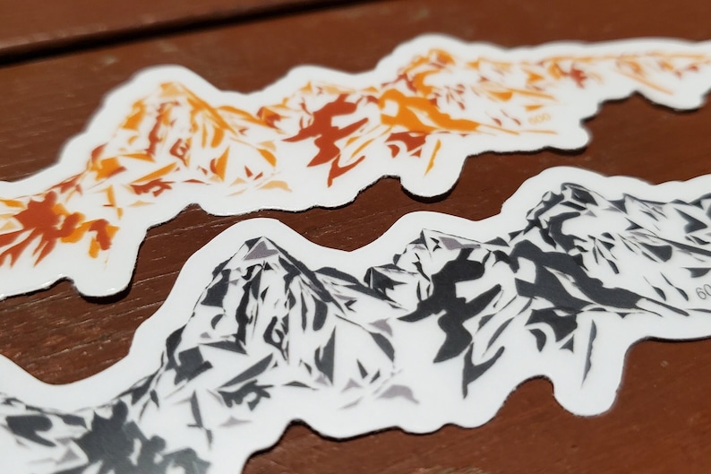 Mountain Range Sticker Outdoor Geometric Nature Stickers for Water ...