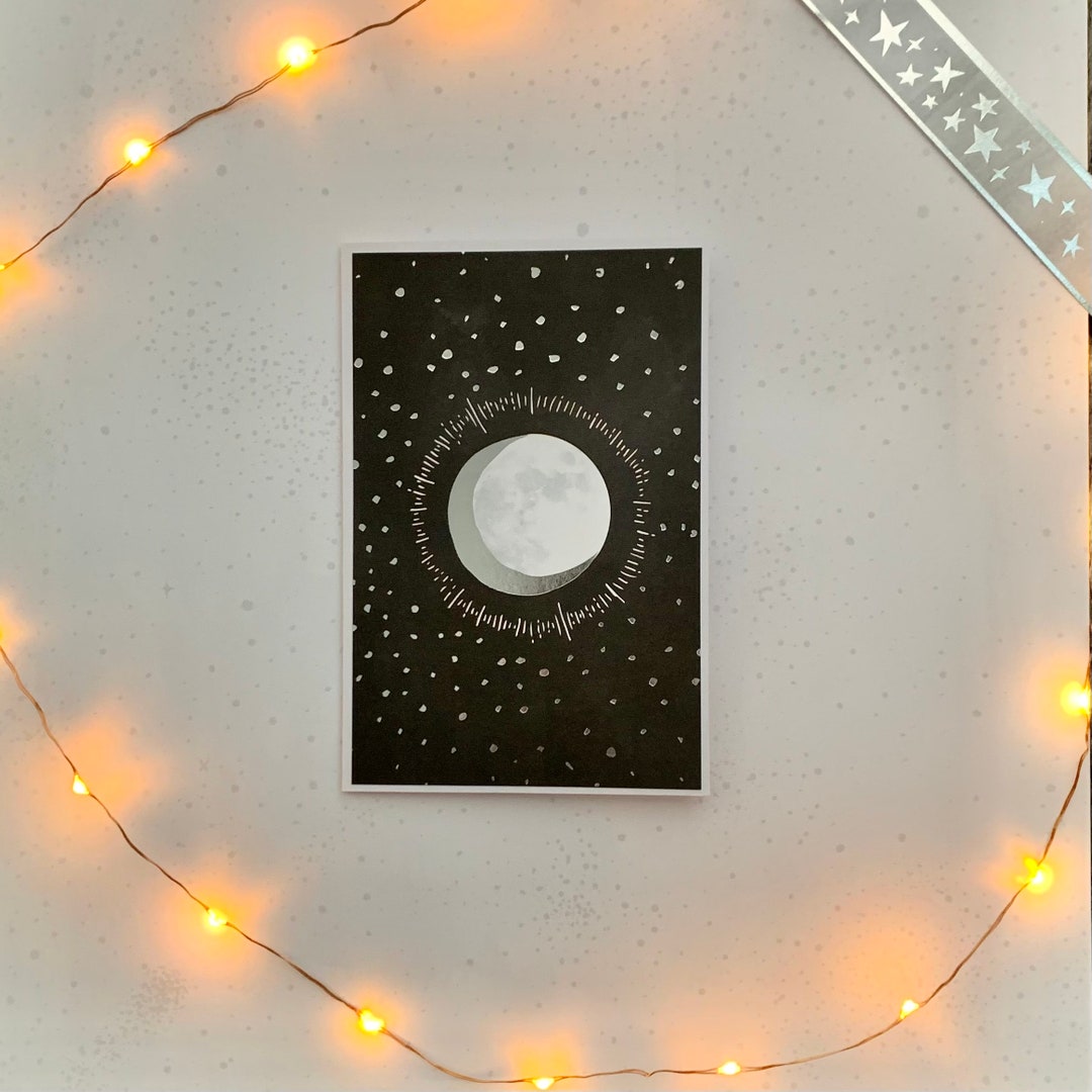 Handmade Blank Celestial Card, Moon Phases, Encouragement Card ...
