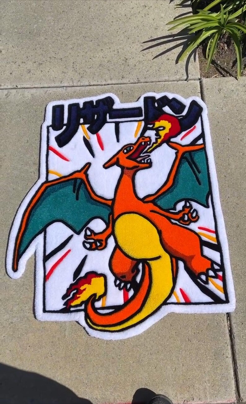 Charizard Tufted Rug Pokemon Tufted Rug Somethingrugs - Etsy