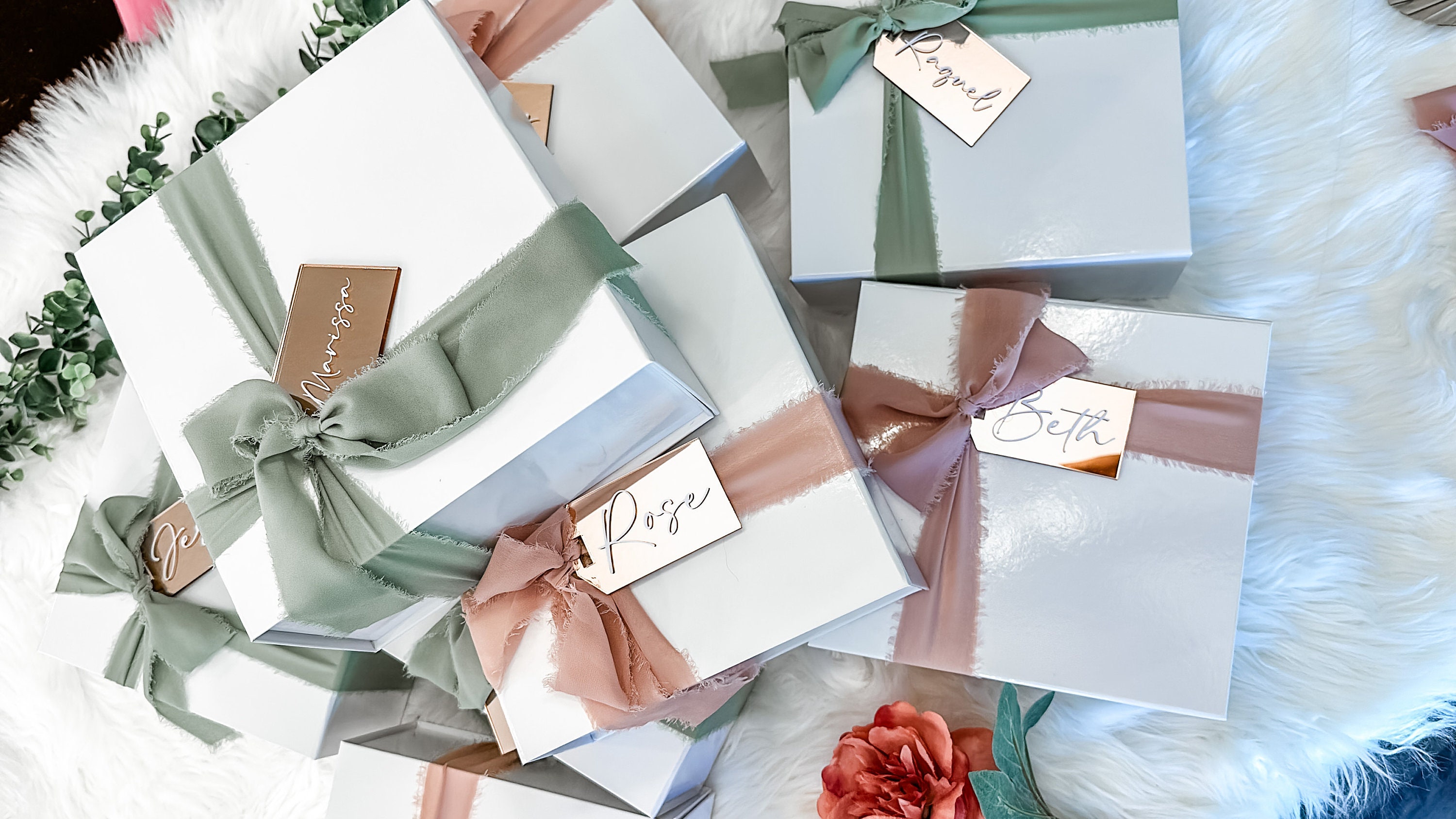 MAGNETIC BOX ONLY Boho Dusty Rose Personalized Empty Gift Box - Etsy