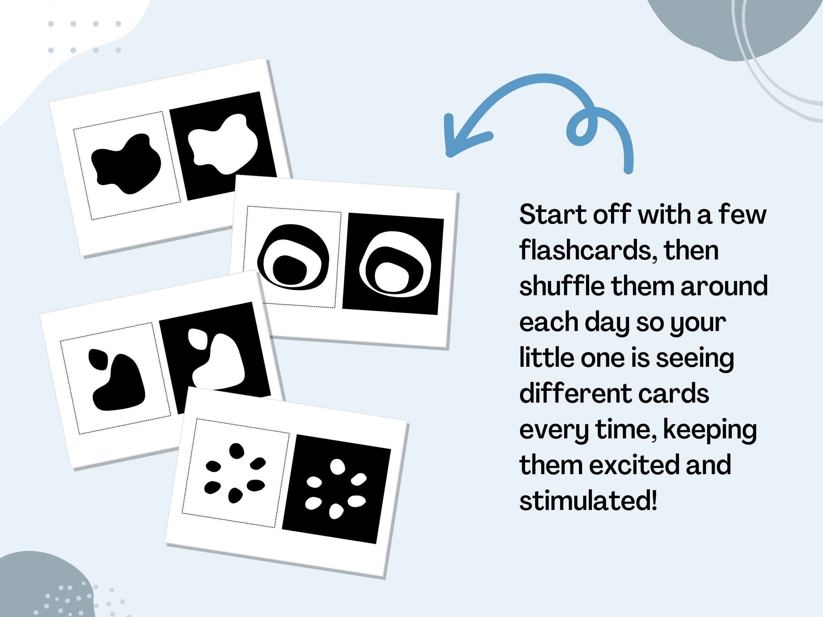 Black & White Baby Sensory Cards - High Contrast Printable Montessori ...