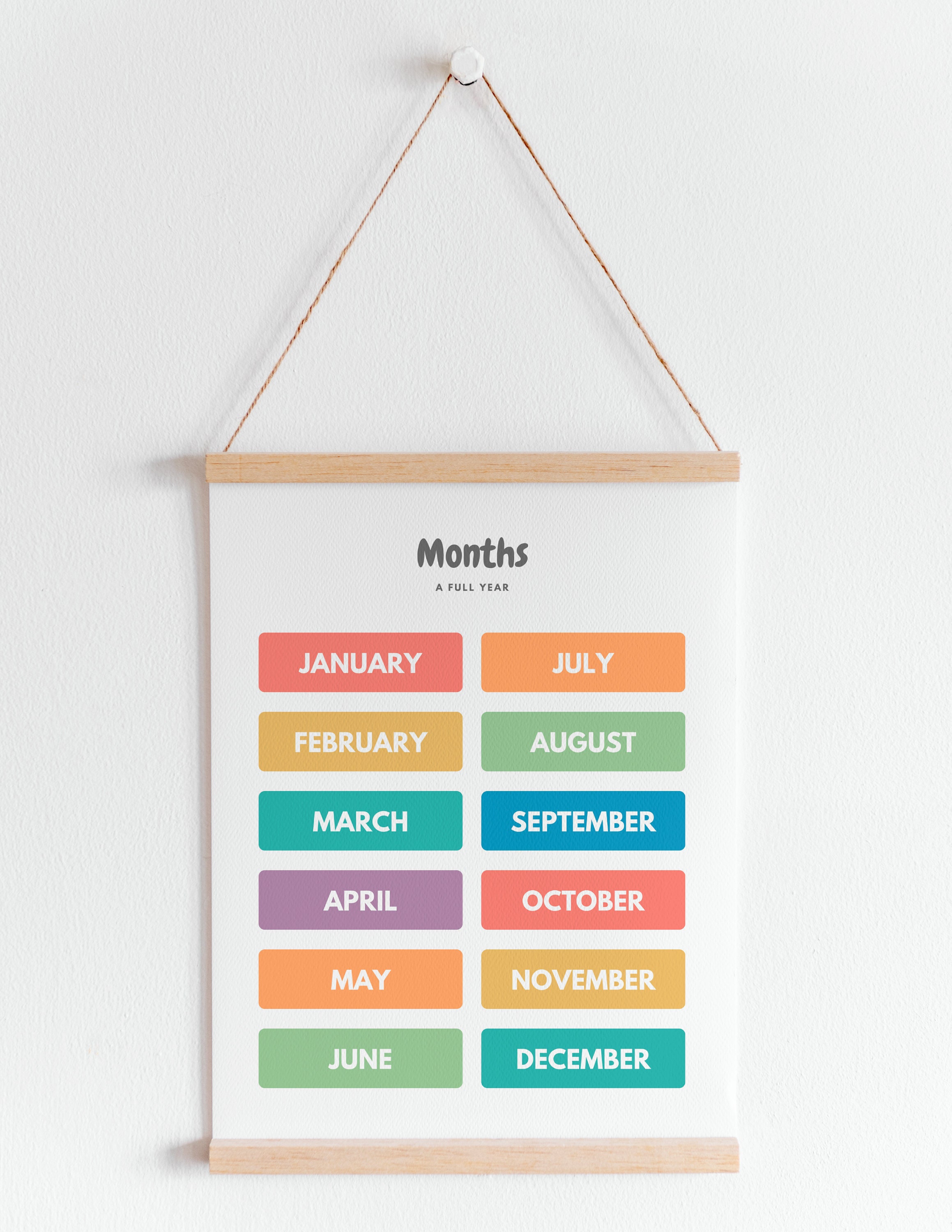 Months of the Year Poster - Printable Wall Art - Educational Prints ...