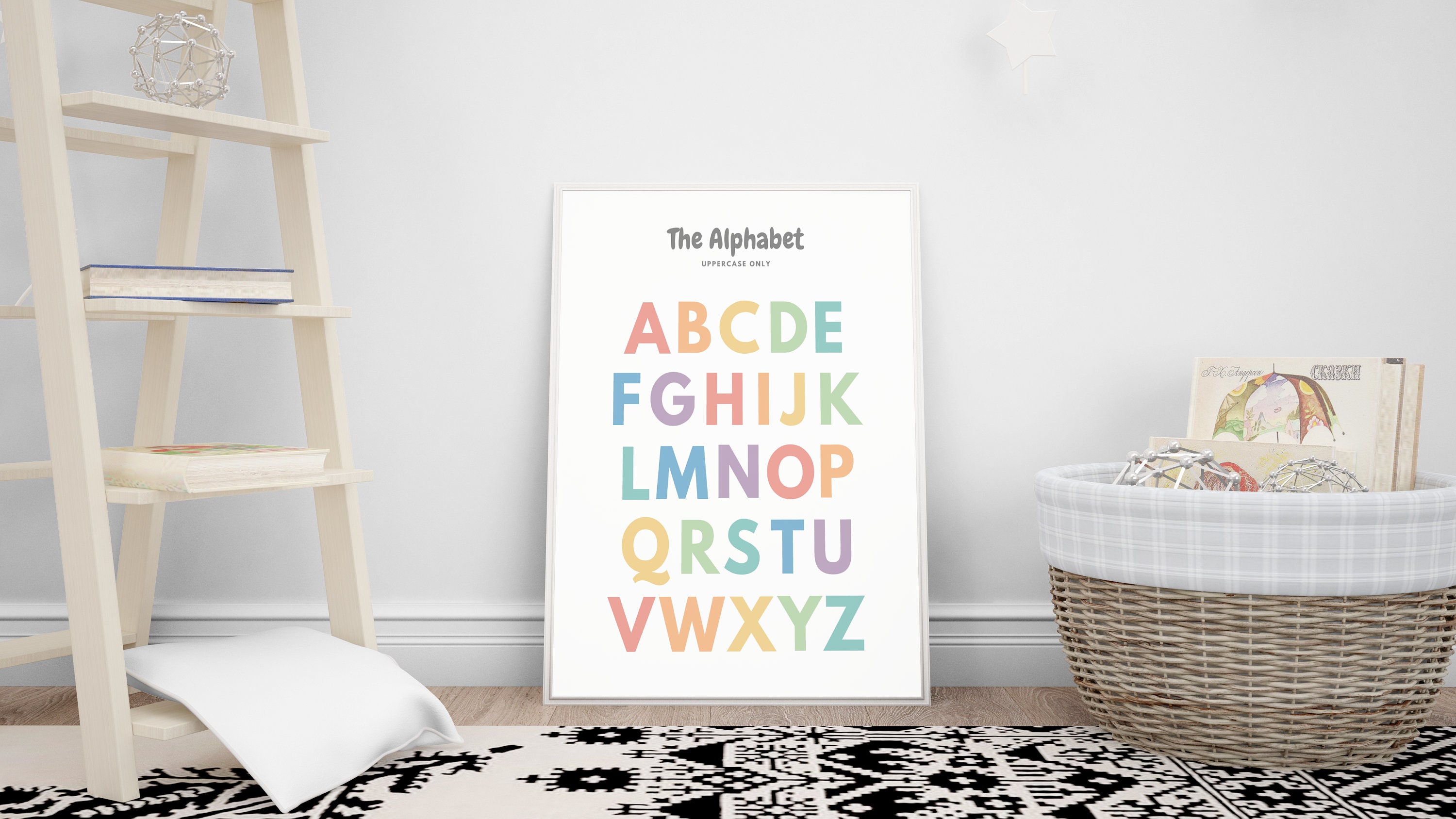 Alphabet ABC Poster Printable Wall Art Educational Prints Nursery Kids ...