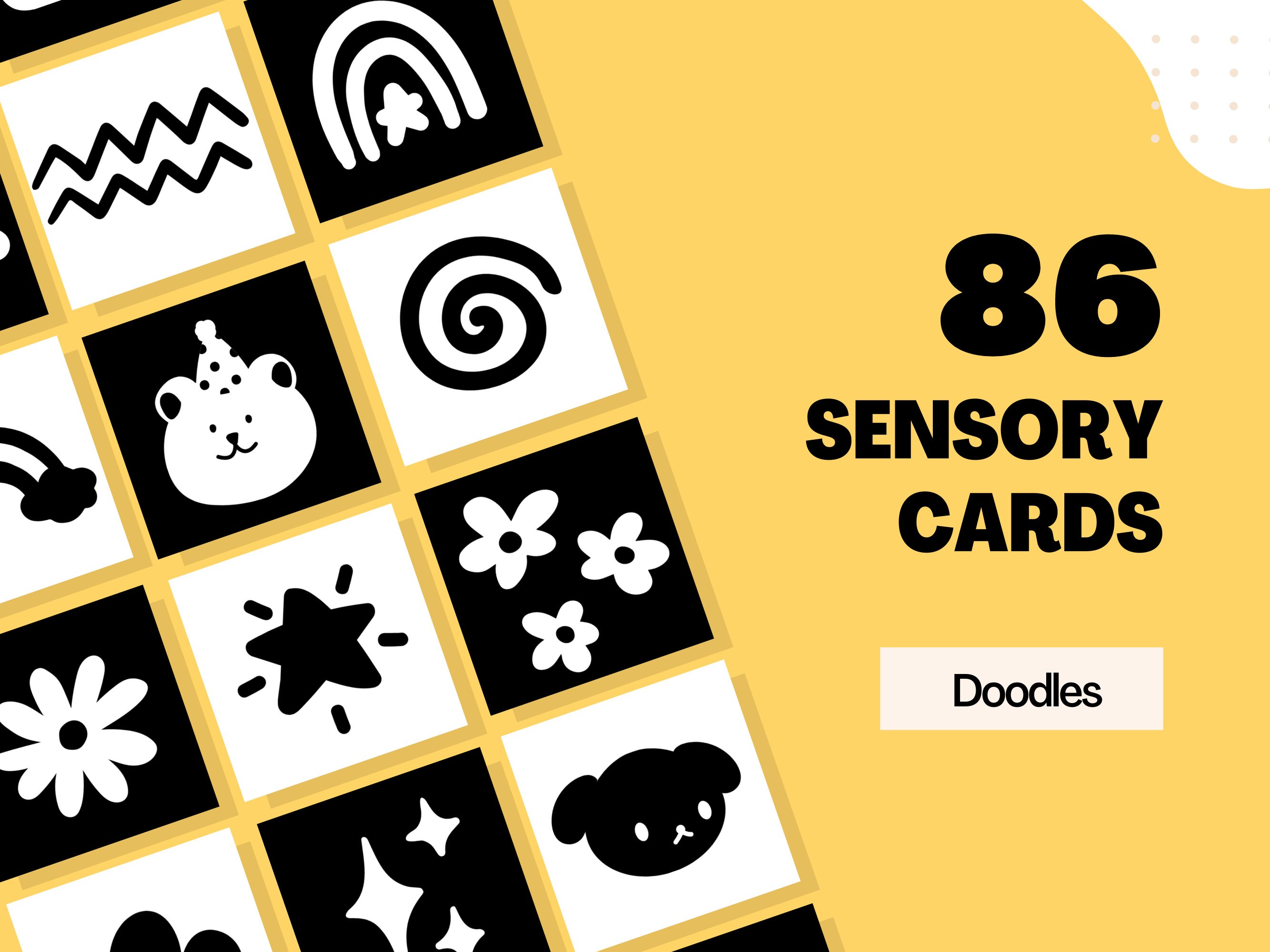 Black & White Baby Sensory Cards High Contrast Printable - Etsy