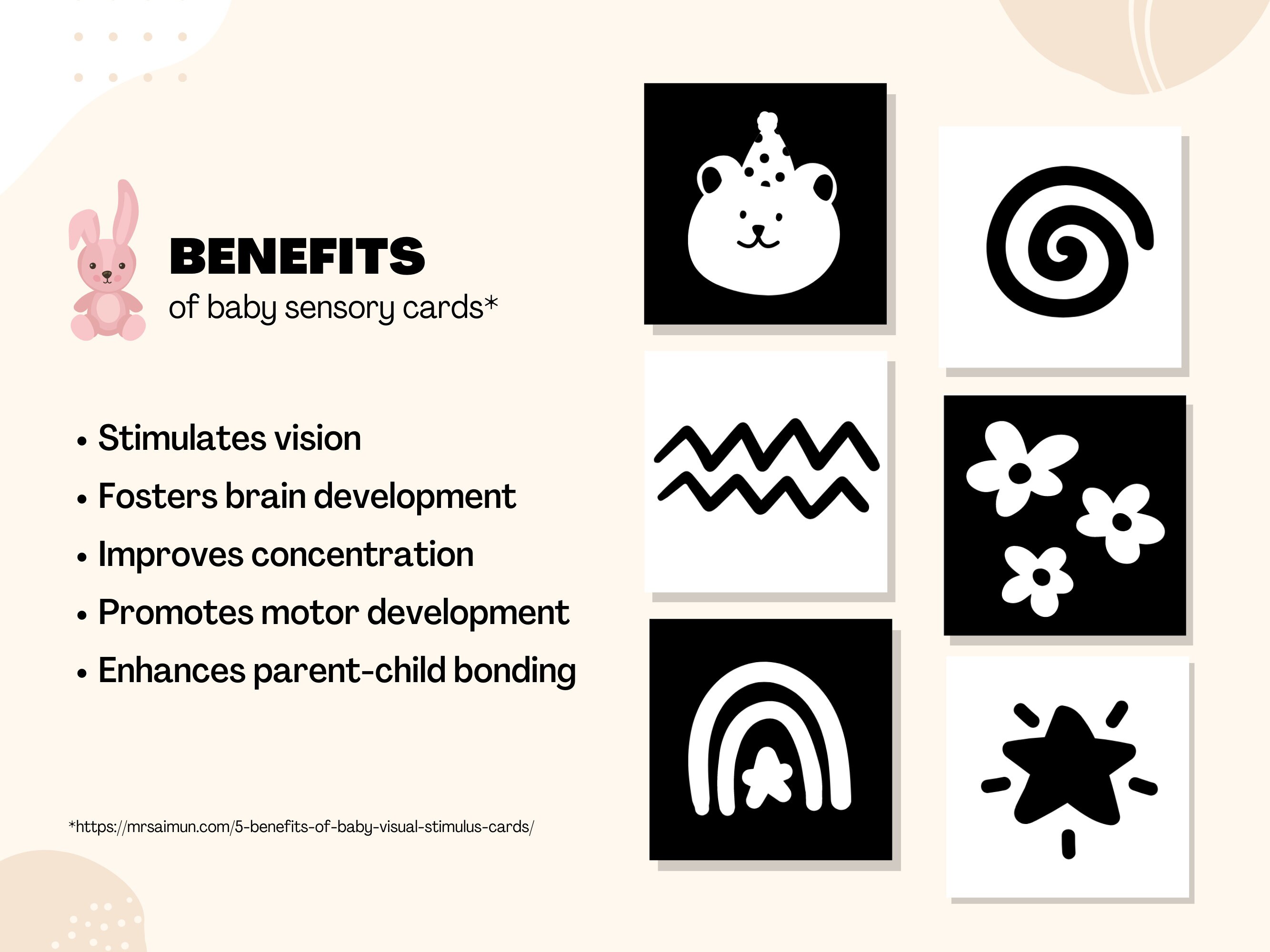 Black & White Baby Sensory Cards - High Contrast Printable Montessori ...