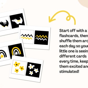 Baby Sensory Cards High Contrast Black White Yellow Baby Development ...