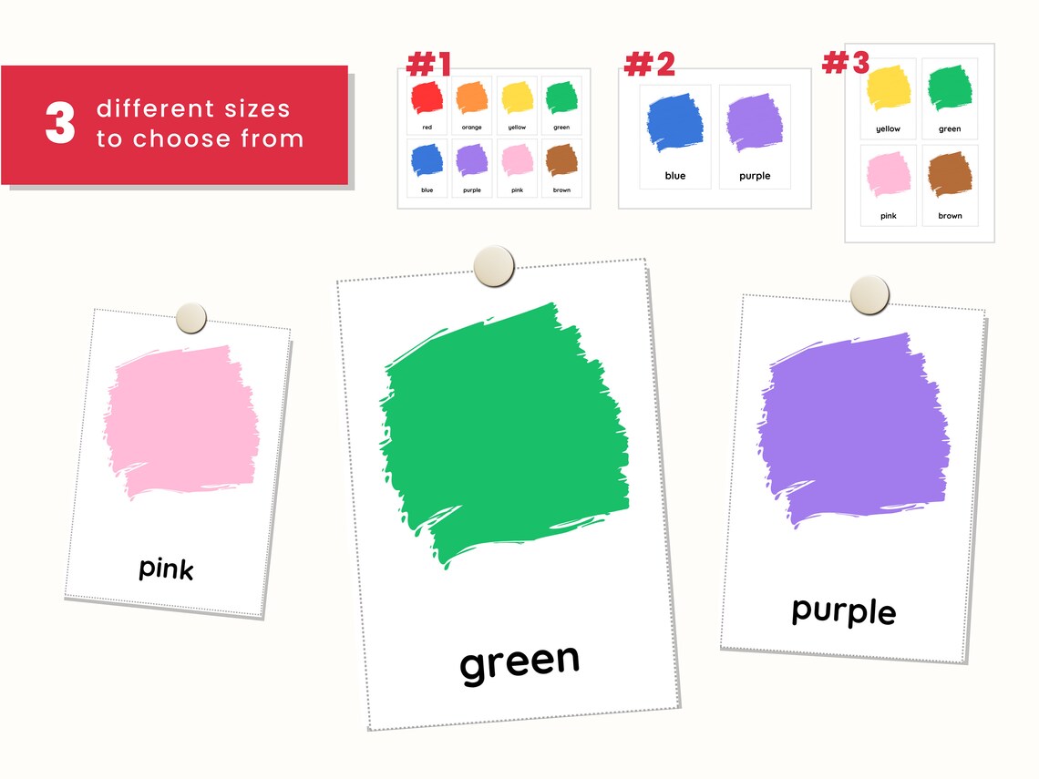 COLORS Printable Flash Cards for Kids, Homeschool Learning Material ...