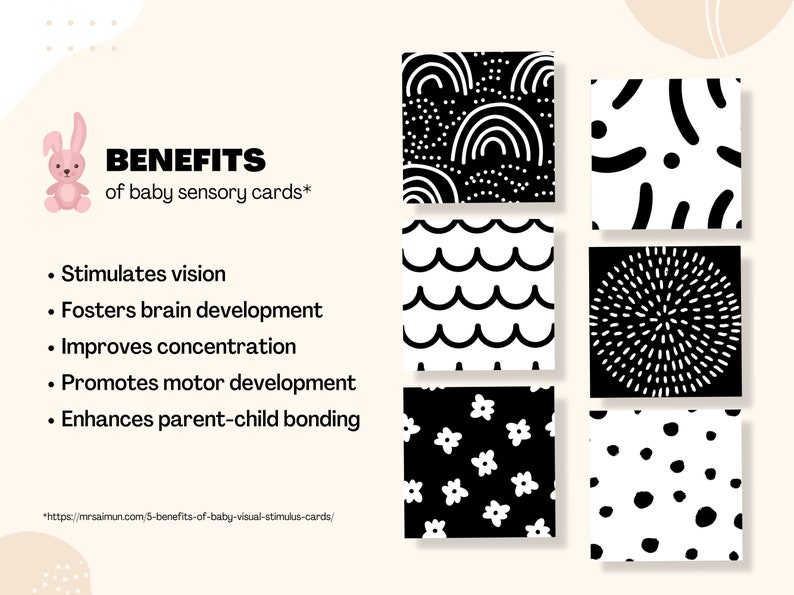 Black & White Baby Sensory Cards High Contrast Printable Montessori ...