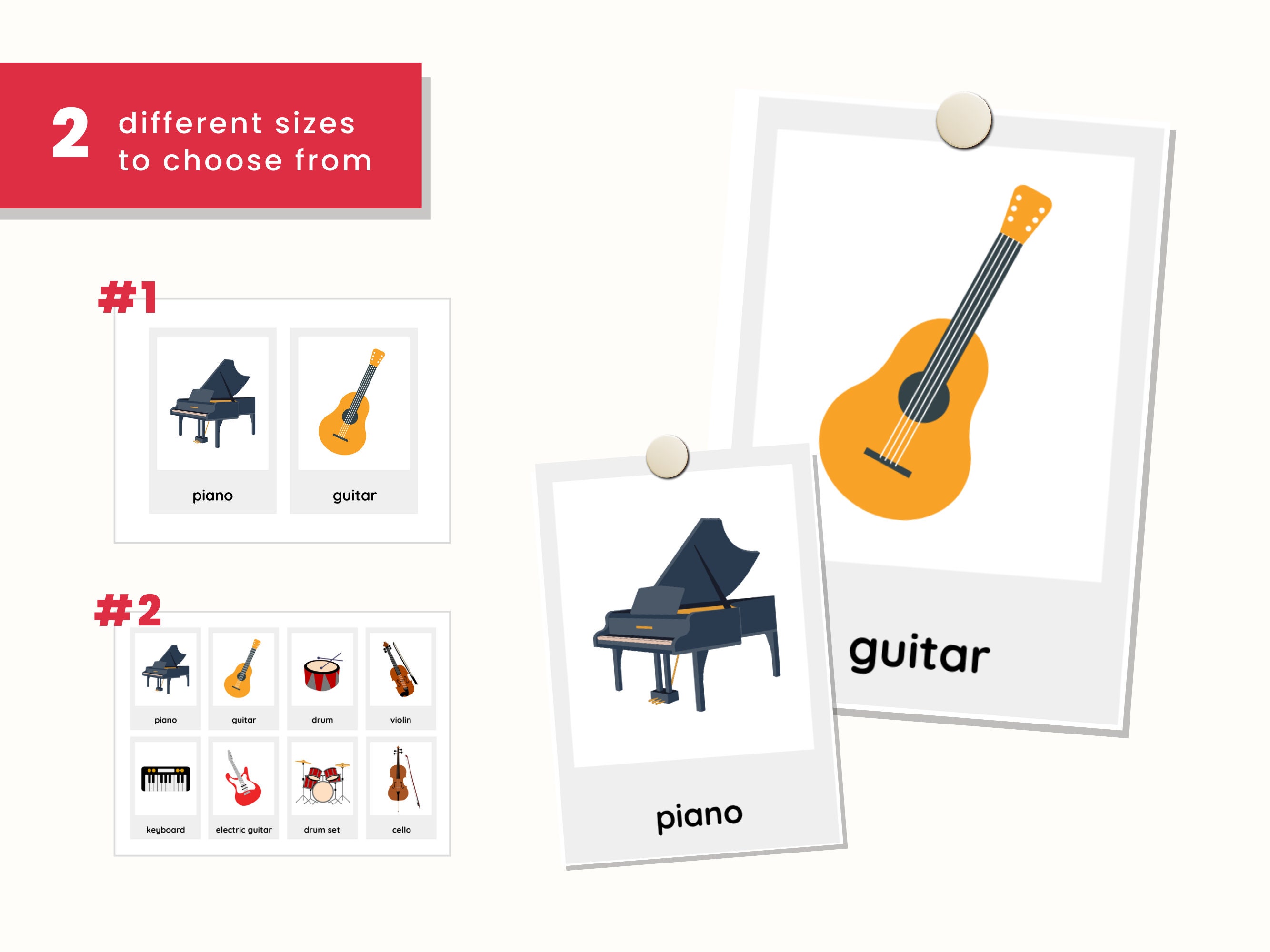 INSTRUMENTS Printable Flash Cards for Kids, Homeschool Learning ...