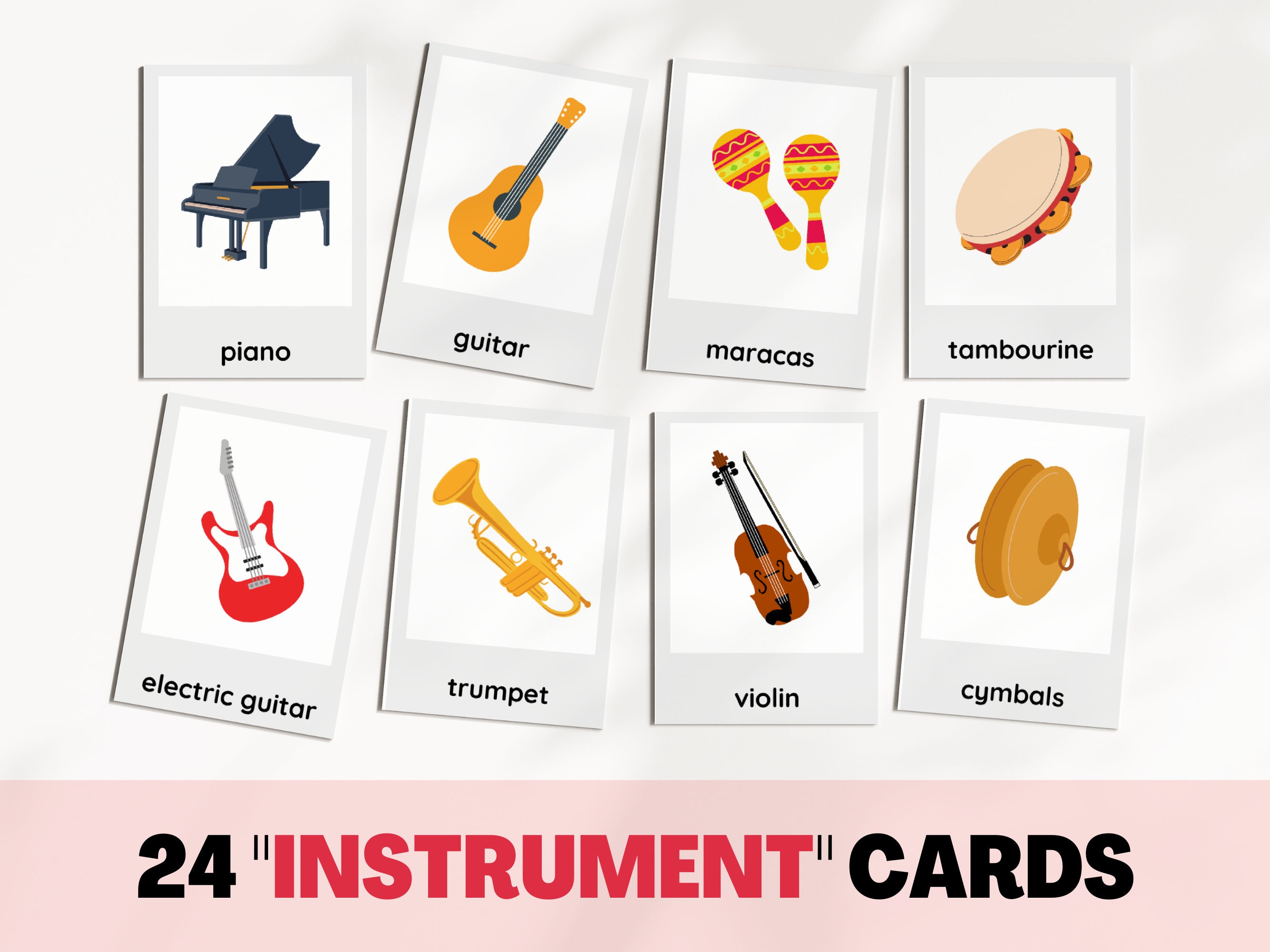 INSTRUMENTS Printable Flash Cards for Kids, Homeschool Learning ...
