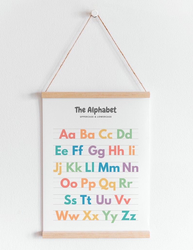 Alphabet ABC Poster Handwriting Chart Printable Wall Art - Etsy