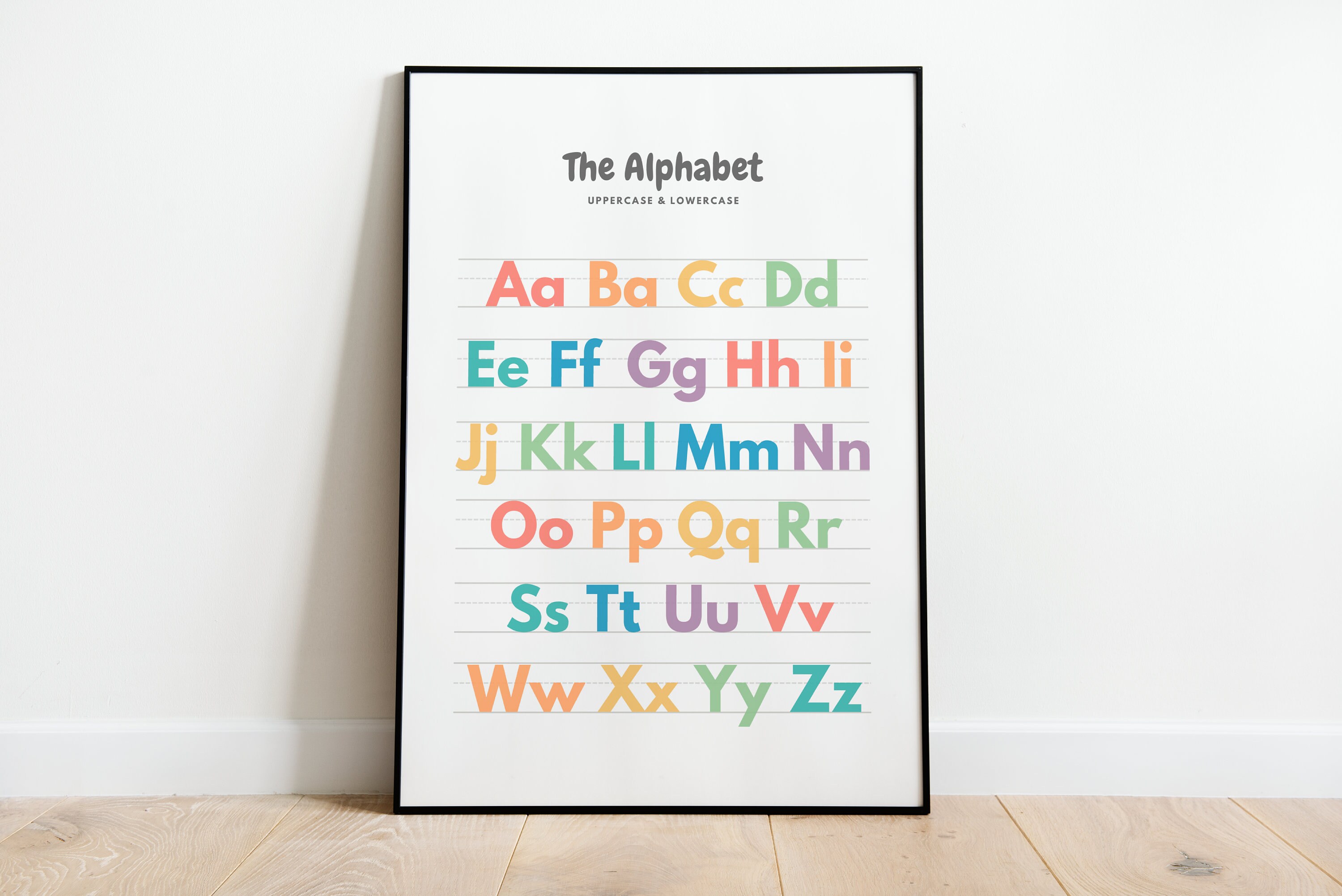 Alphabet ABC Poster Handwriting Chart Printable Wall Art Educational ...