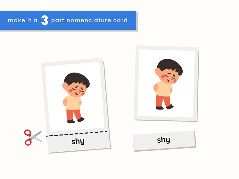 EMOTIONS Printable Flash Cards for Kids, Homeschool Learning Material ...