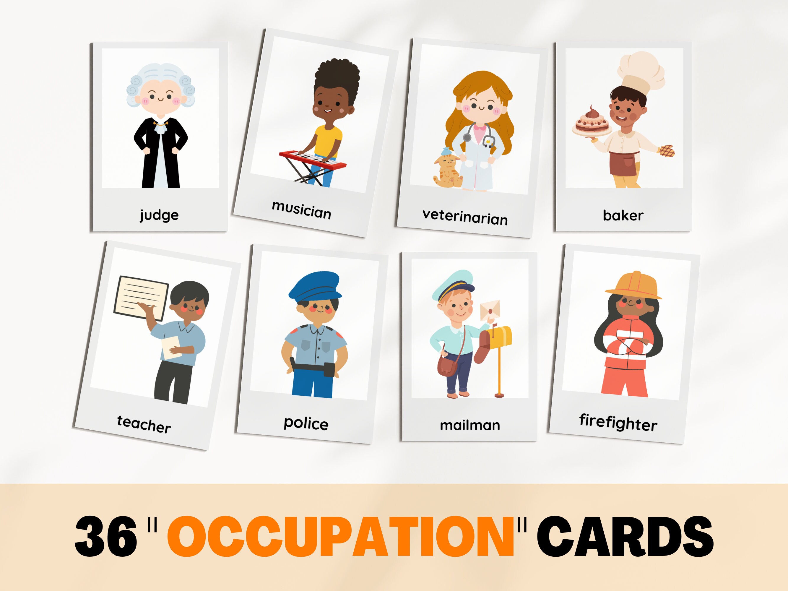 36 Printable OCCUPATION Flash Cards for Kids Educational Toy for ...