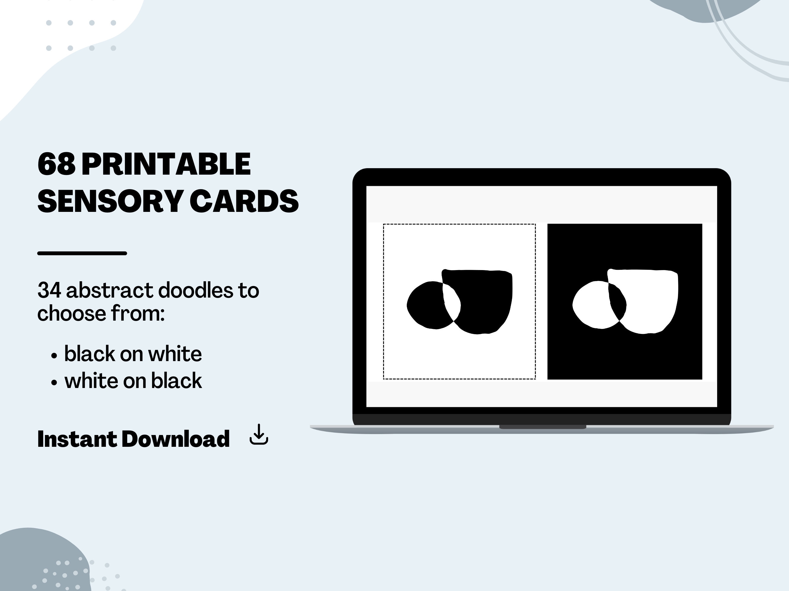 Black & White Baby Sensory Cards - High Contrast Printable Montessori ...