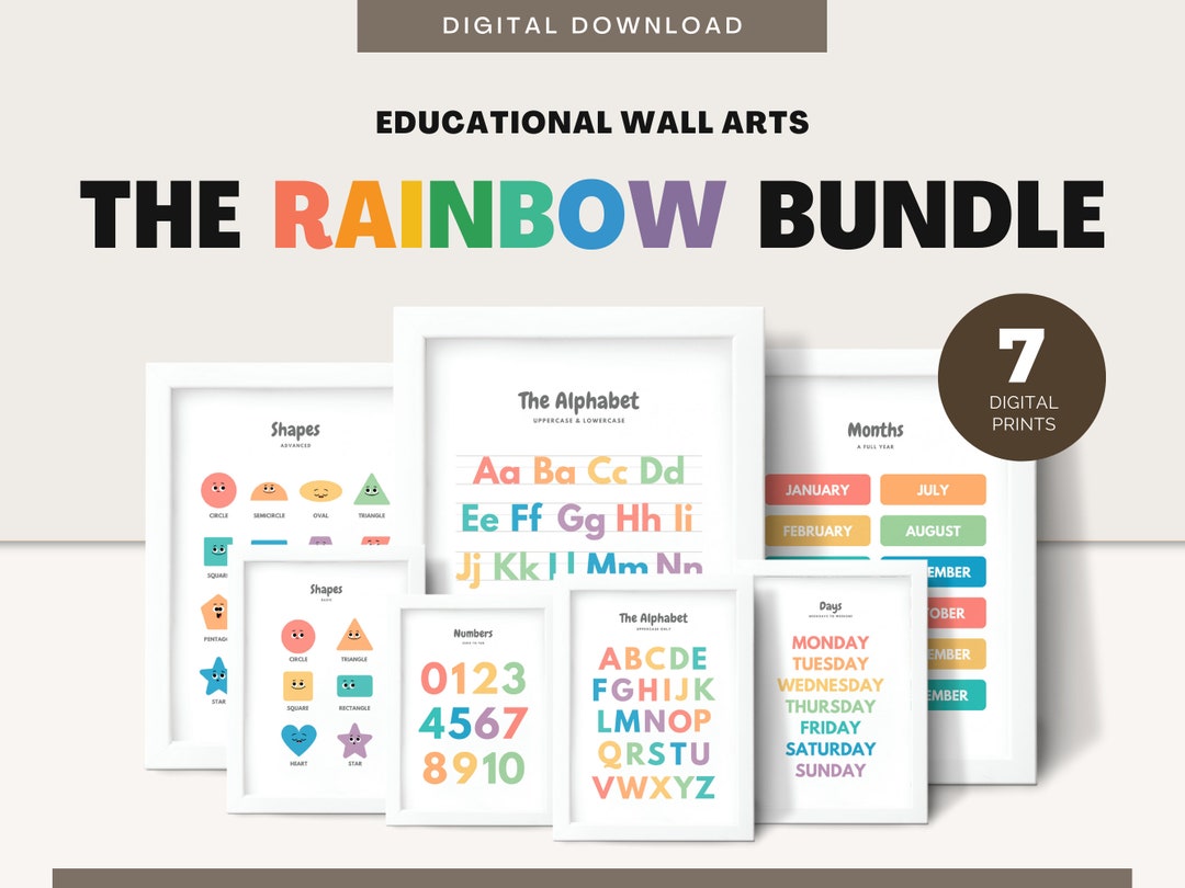 Educational Poster BUNDLE - Printable Wall Art for Toddlers & Preschool ...