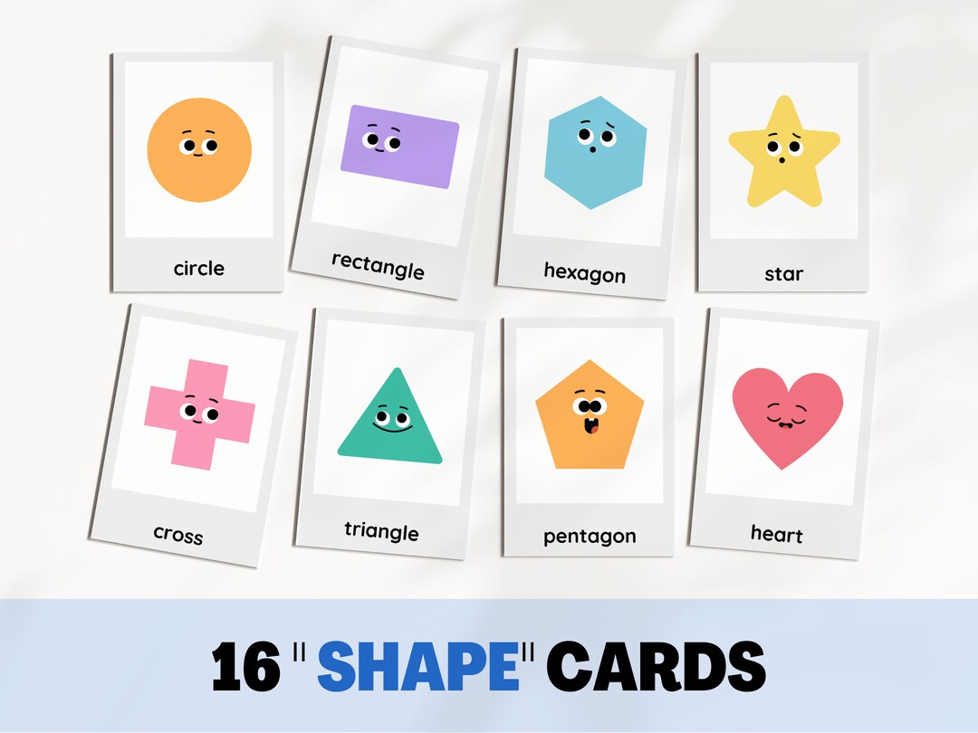 SHAPES Printable Flash Cards for Kids, Homeschool Learning Material ...