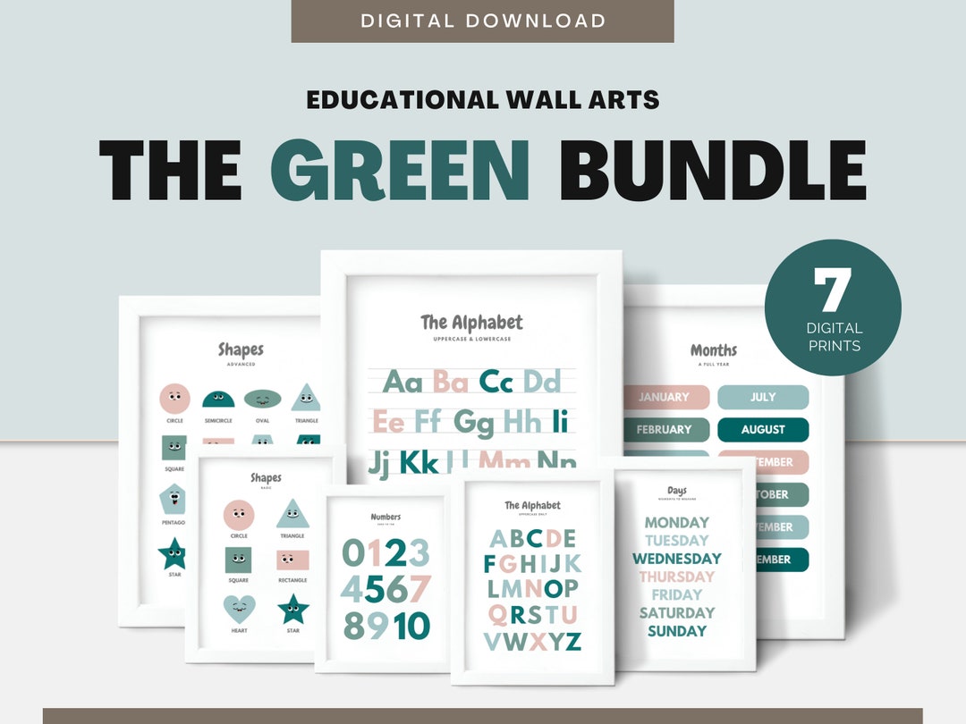 Educational Poster BUNDLE - Printable Wall Art for Toddlers & Preschool ...