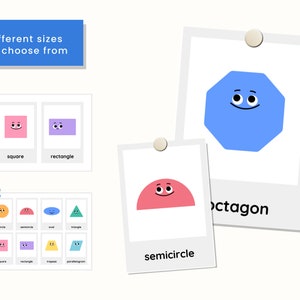 SHAPES Printable Flash Cards for Kids, Homeschool Learning Material ...