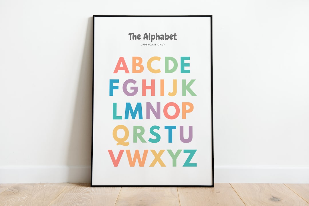 Alphabet ABC Poster Printable Wall Art Educational Prints Nursery Kids ...