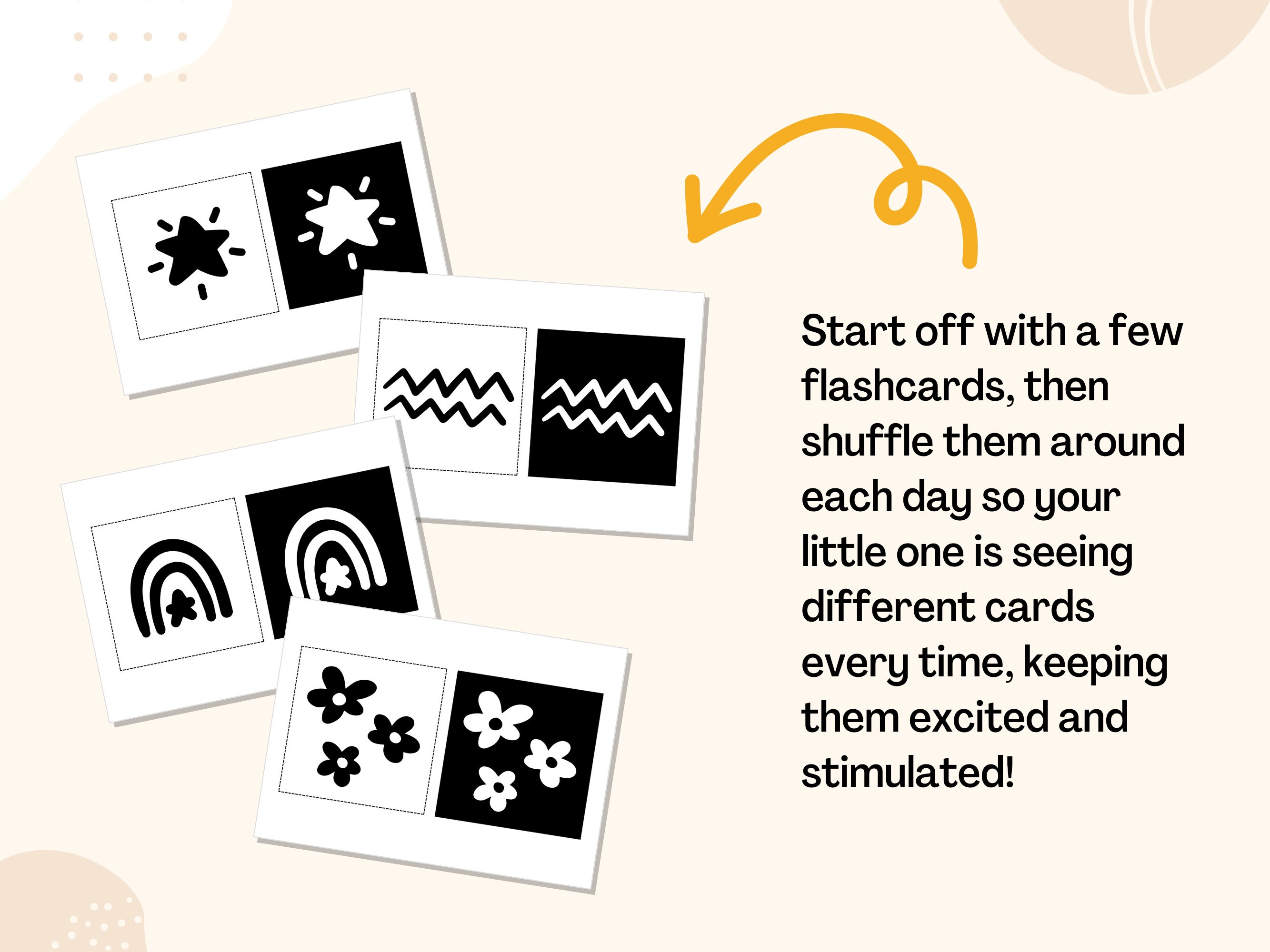 Black & White Baby Sensory Cards - High Contrast Printable Montessori ...