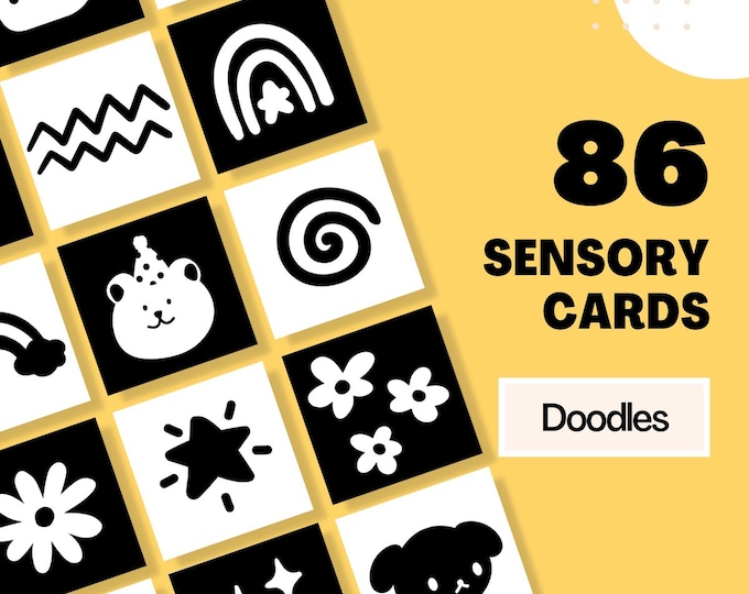 Black & White Baby Sensory Cards - High Contrast Printable Montessori ...