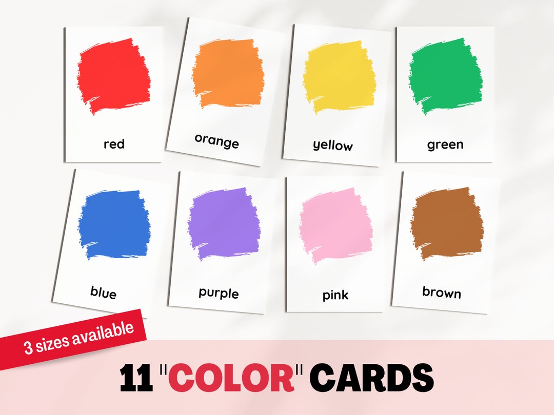 COLORS Printable Flash Cards for Kids, Homeschool Learning Material ...