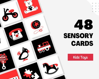 42 Printable Sensory Flashcards High-contrast Newborn Cards - Etsy
