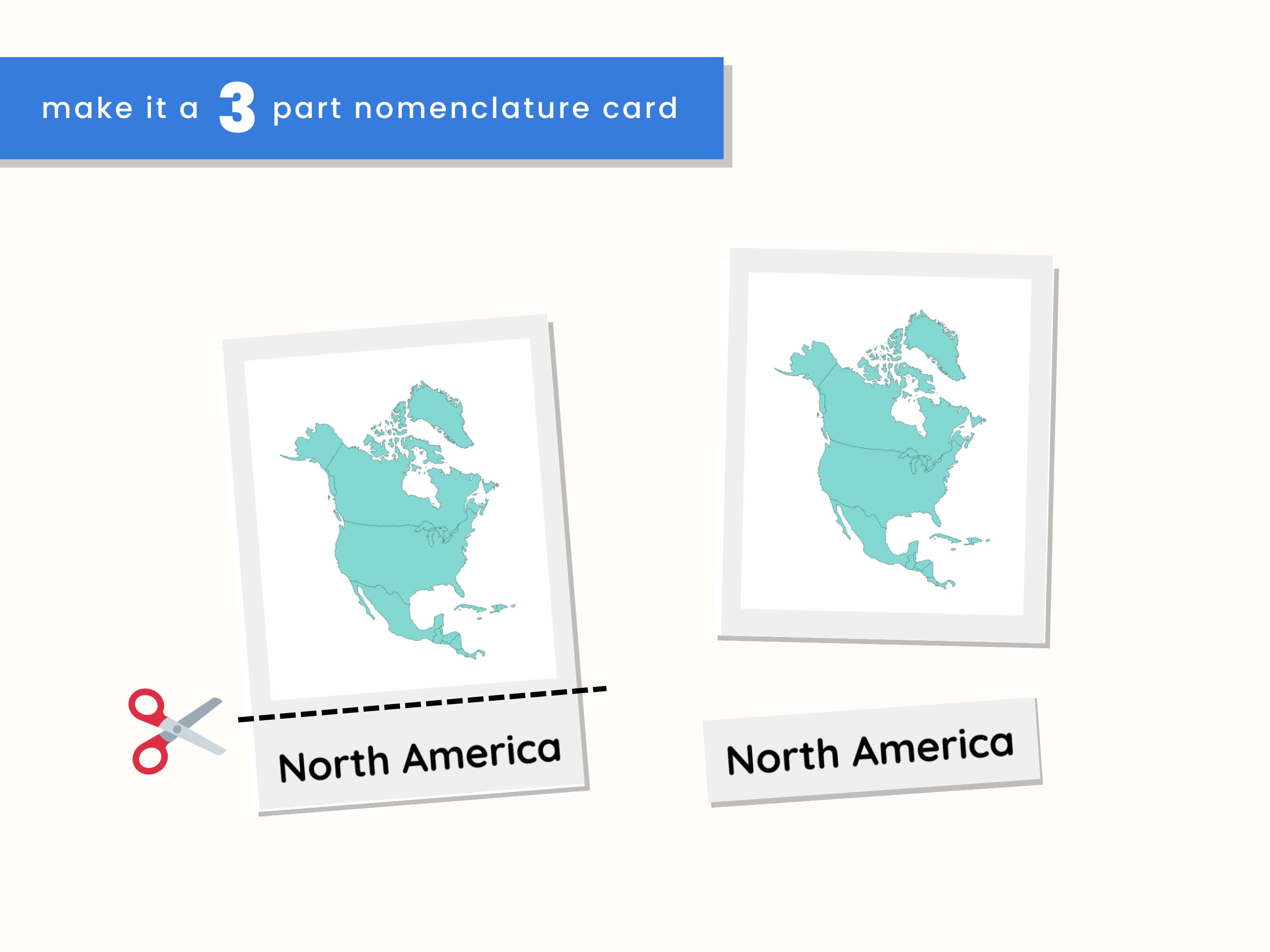 CONTINENTS Printable Flash Cards for Kids, Homeschool Learning Material ...