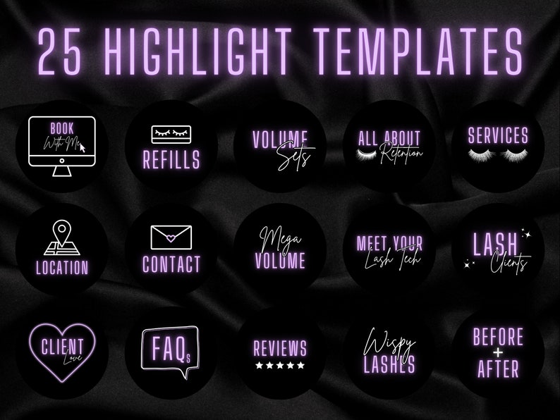 110 Lash Tech Instagram Post Templates | Lash Tech Highlight Covers ...