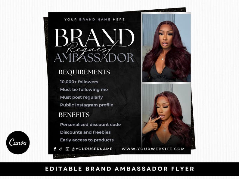 Brand Ambassador Flyer: Editable Canva Template - Etsy