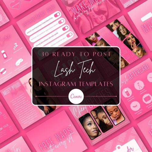 30 Pink Lash Tech Instagram Post Templates Lash Quotes - Etsy