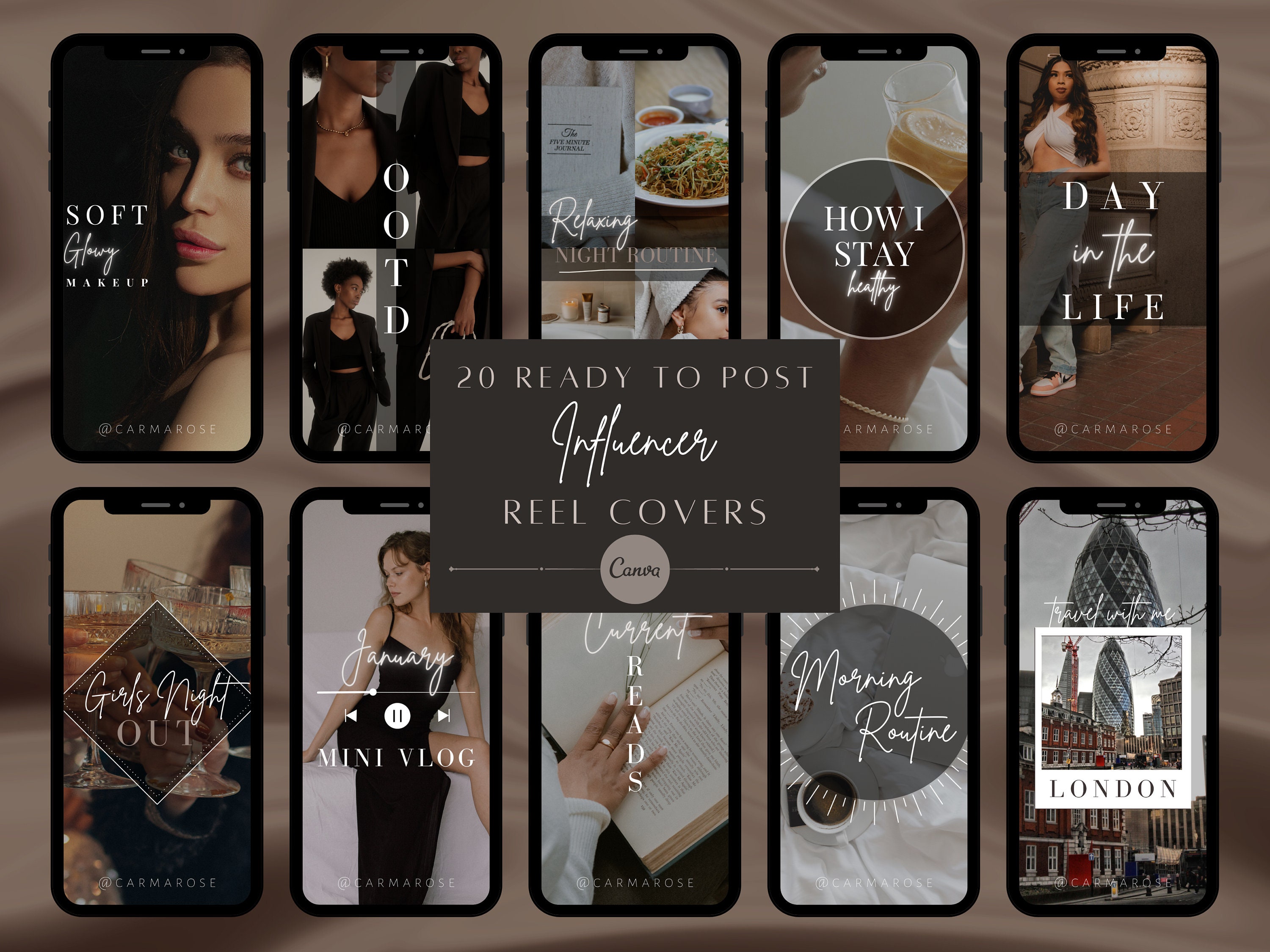 20 Aesthetic Influencer Reel Covers Instagram Templates - Etsy