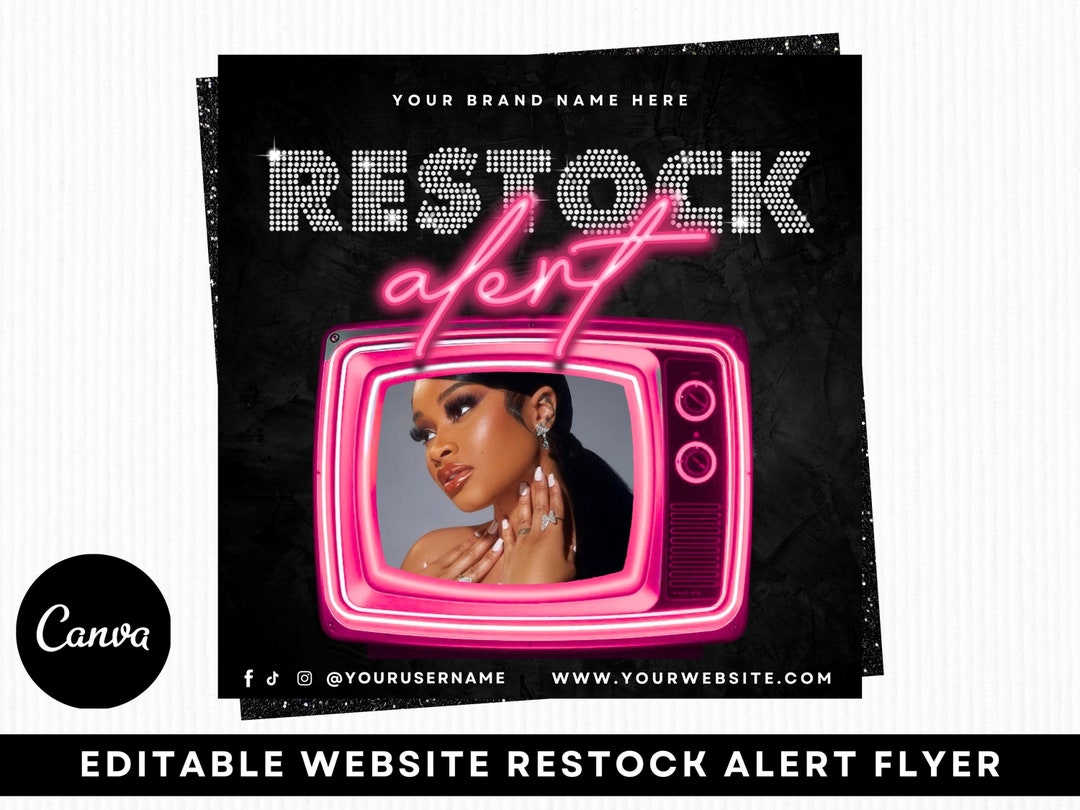 Restock Alert Flyer, We've Restocked, Back in Stock, Wig Restock, Hair ...