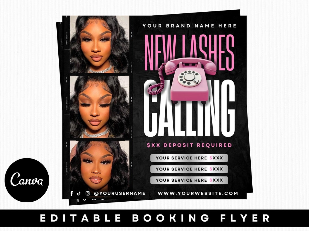 New Lashes Calling Flyer, New Service Calling, New Clients Welcome, New ...