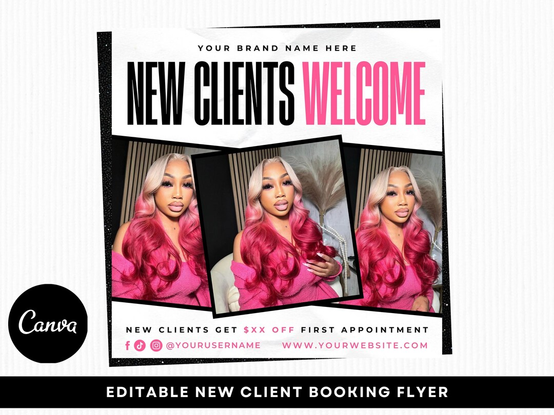 New Clients Welcome Flyer, New Client Specials, New Client Booking ...