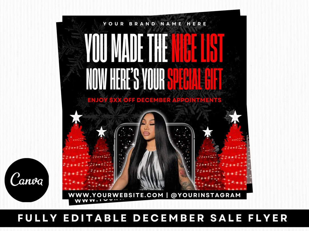 December Sale Flyer, December Appointment Flyer Red Holiday Booking ...