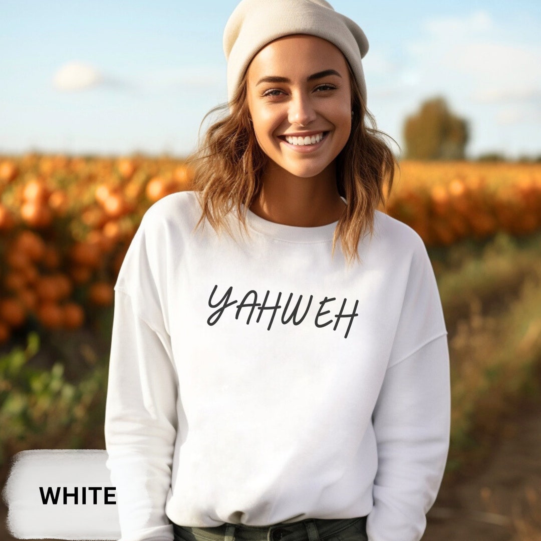 Yahweh Sweatshirt, Christian Sweater, Religious Sweatshirt, Minimal Christian Crewneck, Faith ...