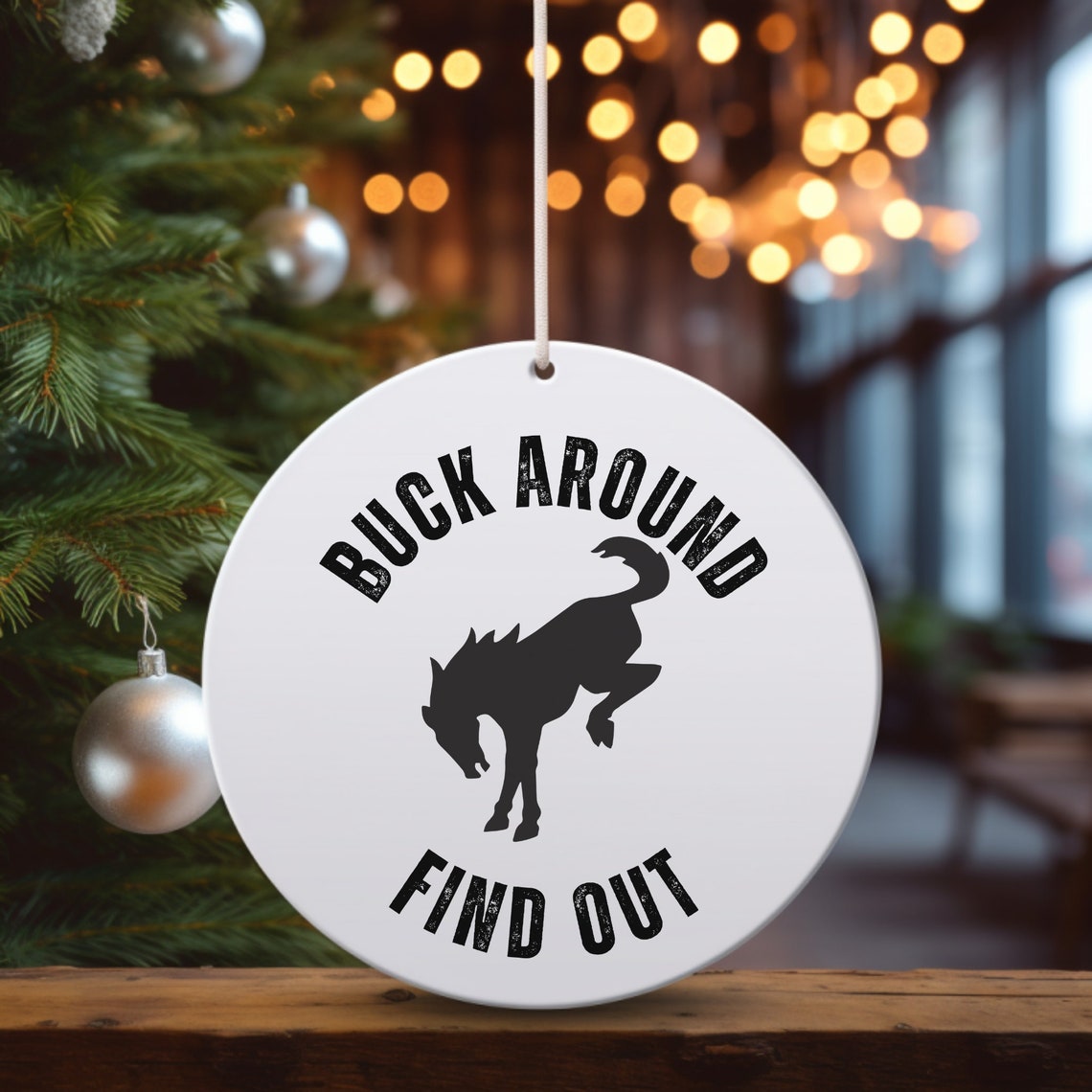 Bronco Christmas Ornament, Buckin Bronco Ornament, Bronco Tree Ornament ...
