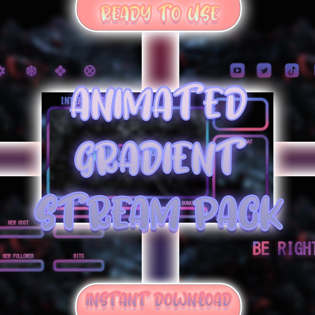 Animated Gradient Overlay Package / Twitch Overlay Pack / Scenes ...