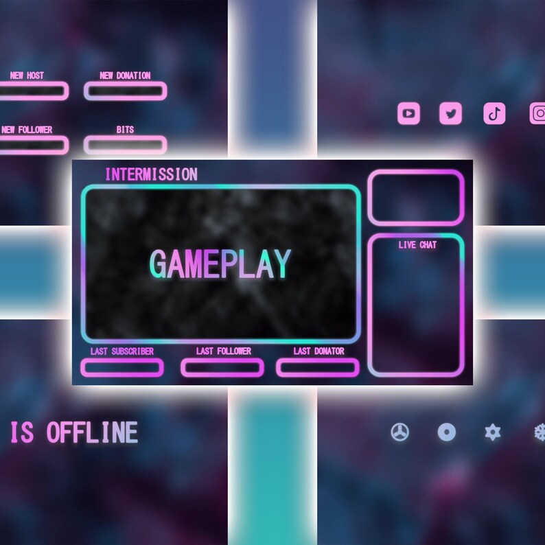 Animated Gradient Overlay Package / Twitch Overlay Pack / - Etsy