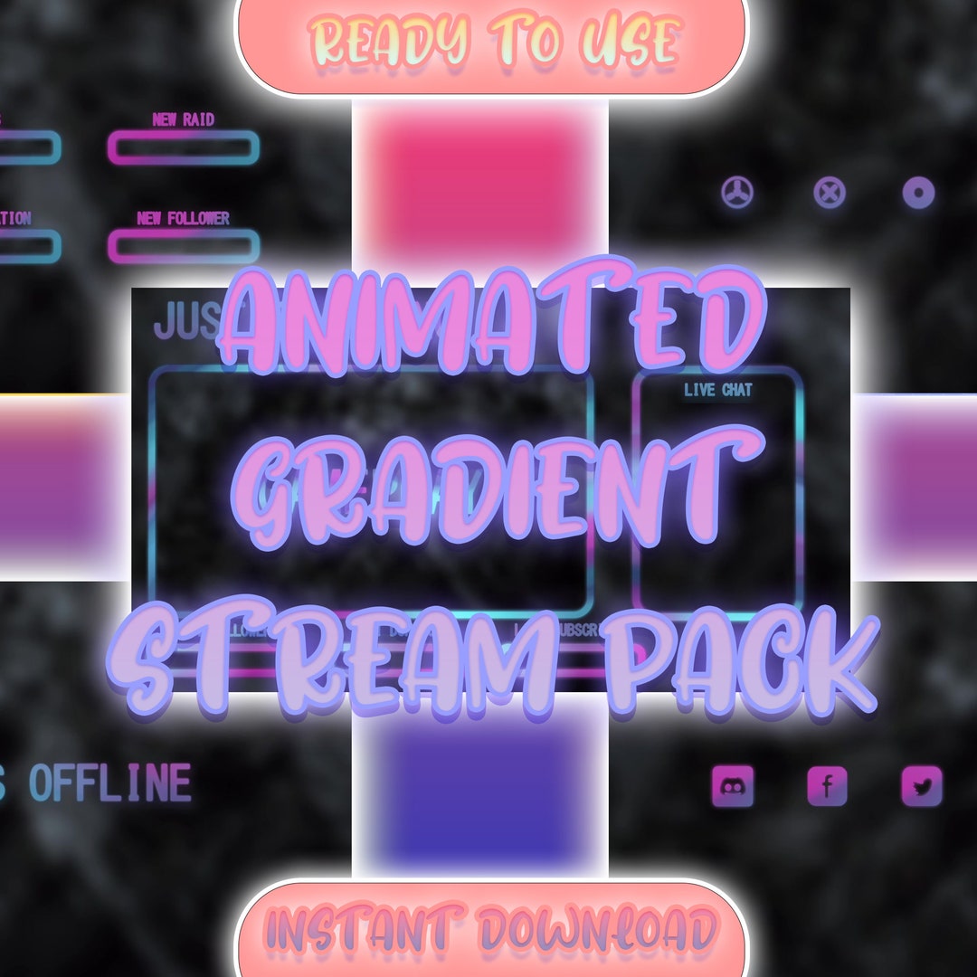 Animated Gradient Overlay Package / Twitch Overlay Pack / Scenes ...