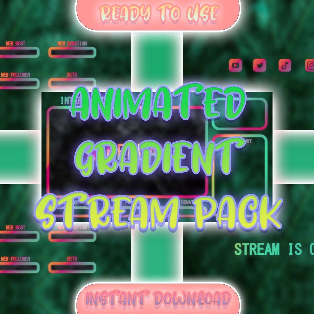 Animated Gradient Overlay Package / Twitch Overlay Pack / Scenes ...