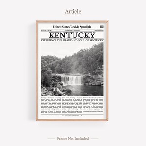 Kentucky State Prints Set of 6, Kentucky Black and White Prints ...