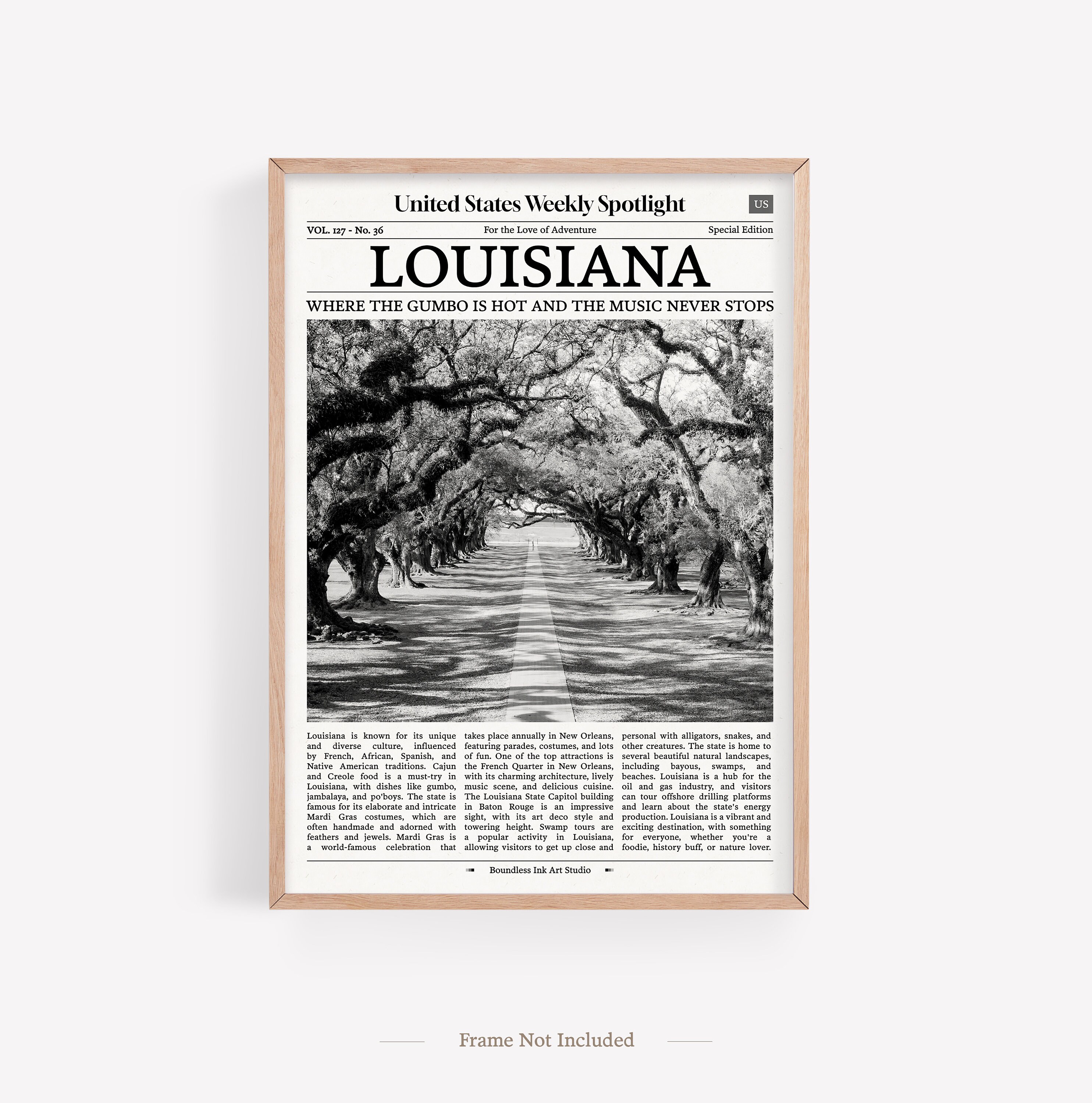 Louisiana State Prints Set of 6 Louisiana Black and White - Etsy