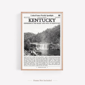 Kentucky State Prints Set of 6, Kentucky Black and White Prints ...