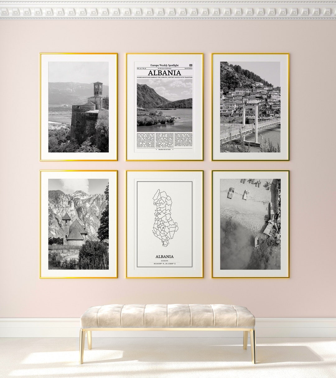 Albania Prints Set of 6, Albania Black and White Prints, Albania Photo ...