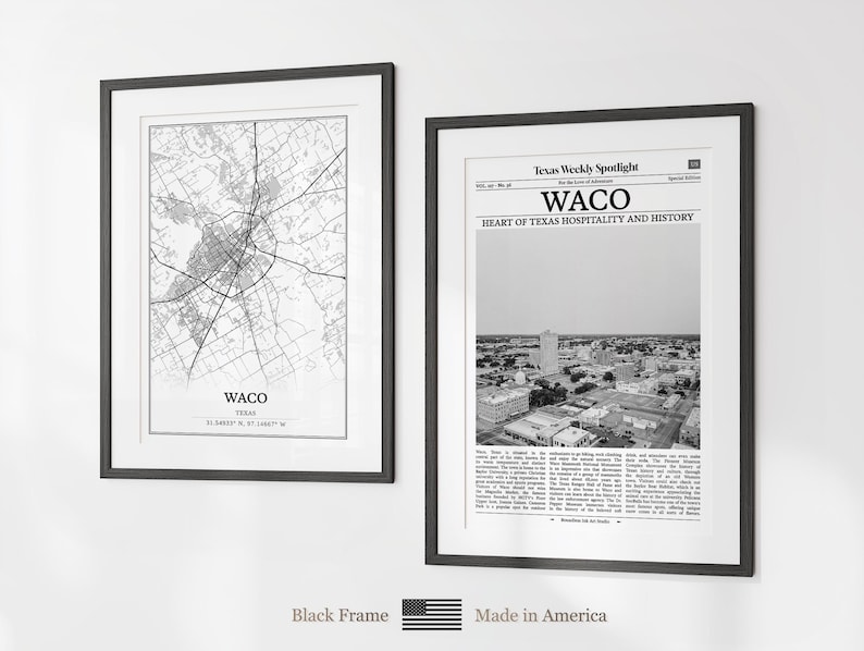 Waco City Prints Set of 6, Waco Black and White Prints, Waco Photo ...