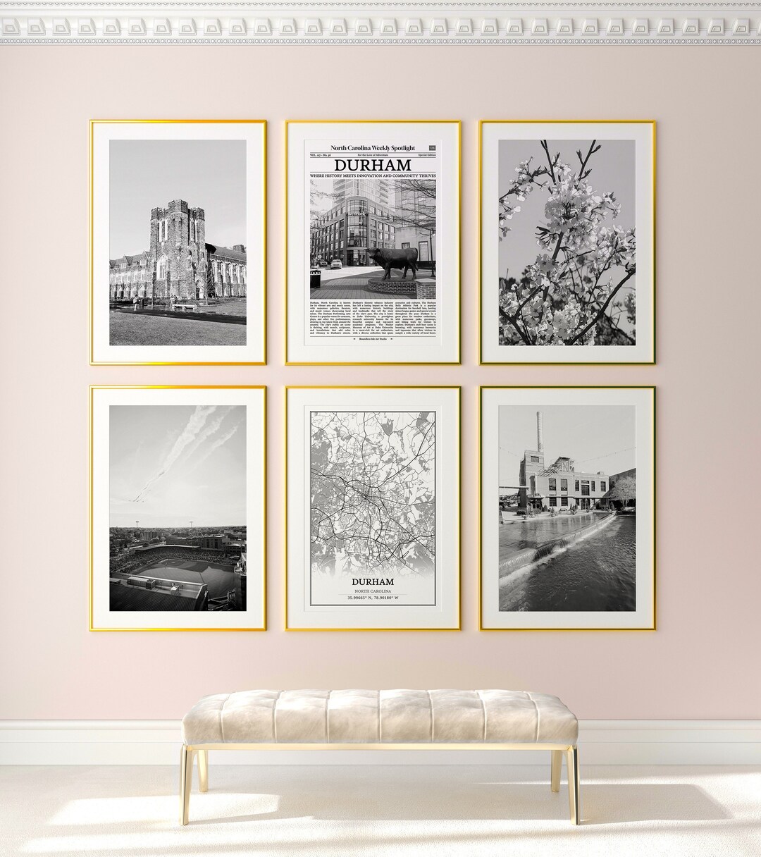 Durham City Prints Set of 6, Durham Black and White Prints, Durham ...