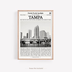 Tampa City Prints Set of 6, Tampa Black and White Prints, Tampa Photo ...